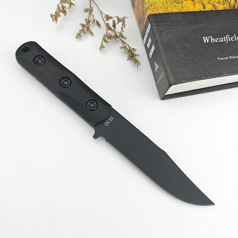 EK50 Outdoor Tactical EDC Fixed Blade 8Cr13Mov Blade Survival Camping ...