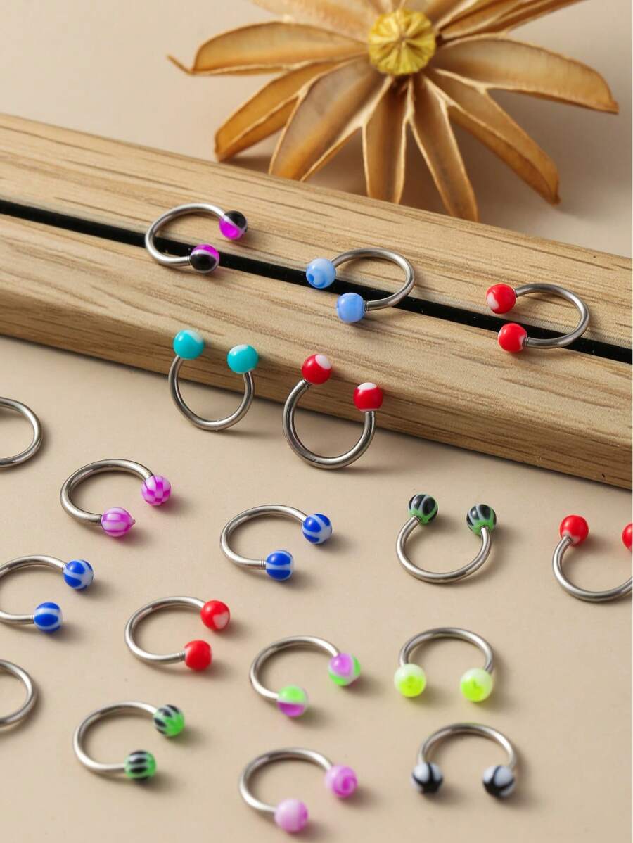 50pcs Assorted Acrylic Colorful Ball Shape Hypoallergenic Candy Color ...