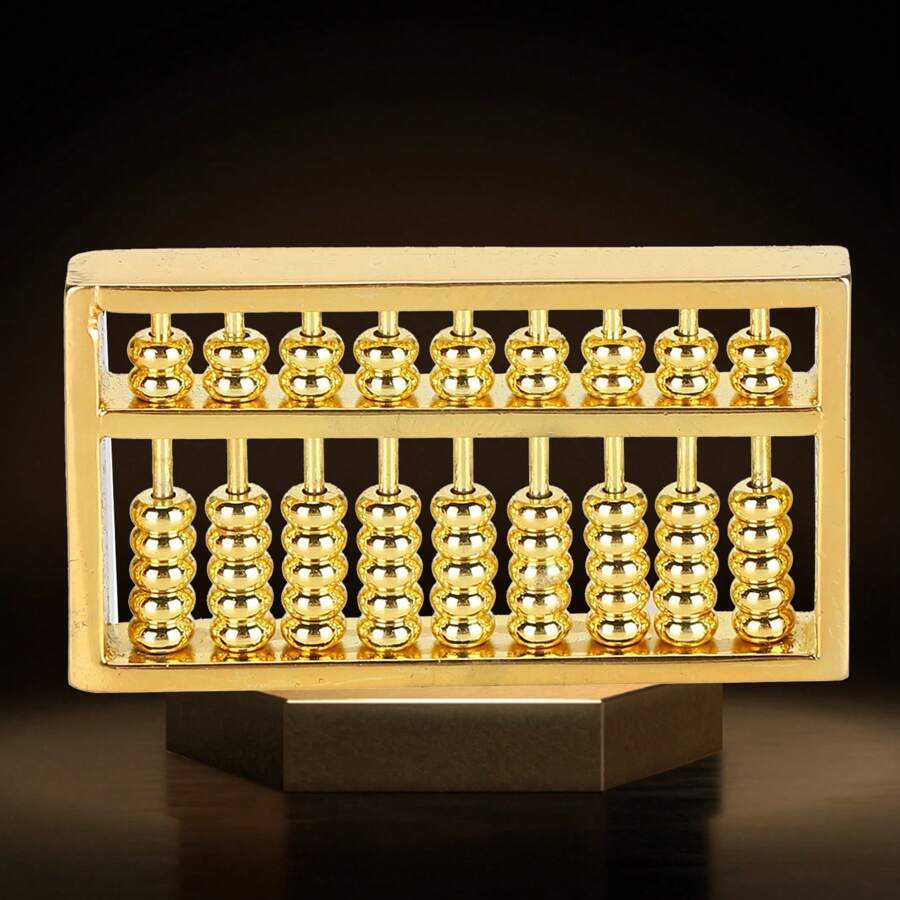Mini Brass Abacus 9 Gears Chinese Math Calculating Tool For Adult ...