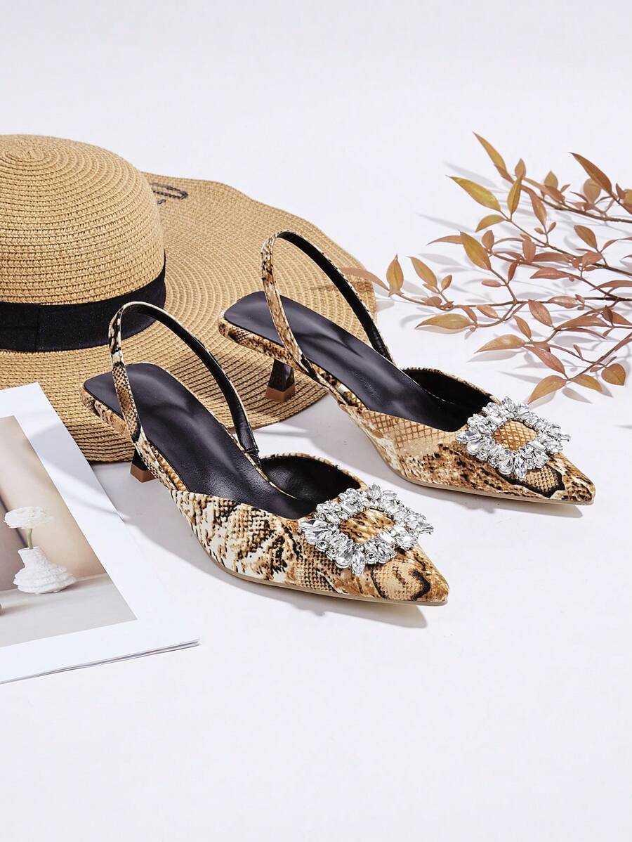 Women's New 2024 Crystal Embellished Pointed Toe High Heel Pumps ...