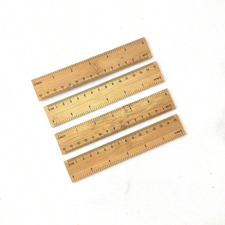 PLANT FUN 20 Packs Bamboo Ruler Student Rulers Bamboo School Rulers Office Ruler Measuring Ruler ...