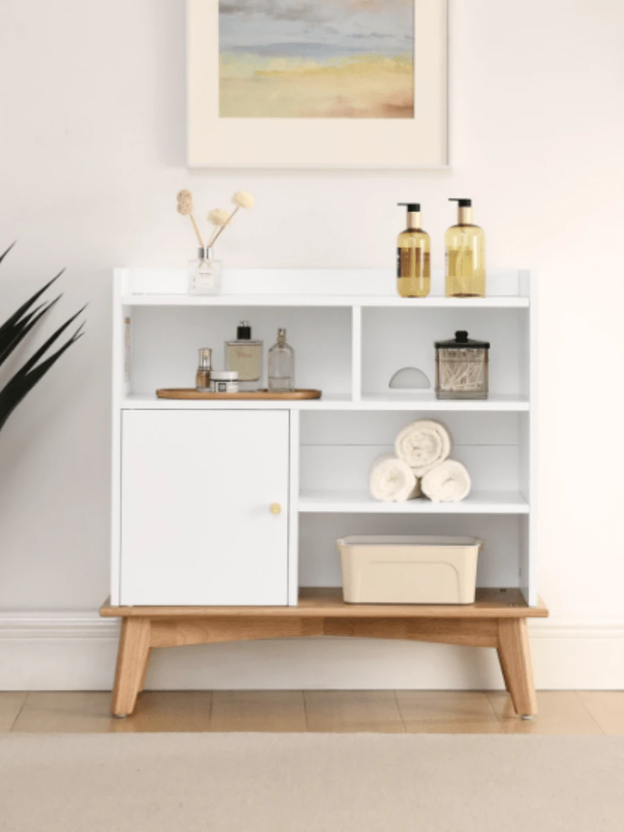 Tea Cabinet Small Cabinet Storage Cabinet Against The Wall Of The ...