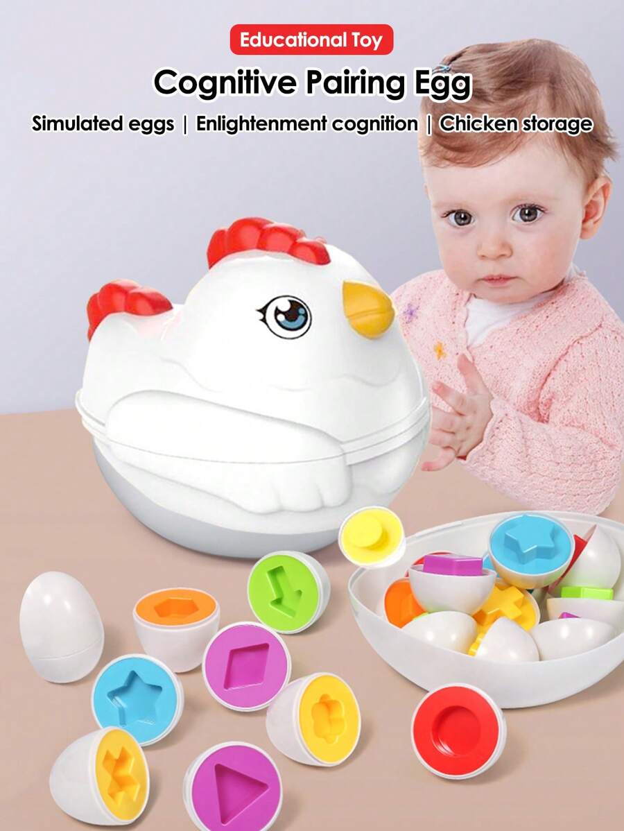 Kids Shape Puzzle Matching EggToy Simulation Hen Digital Color Matching ...
