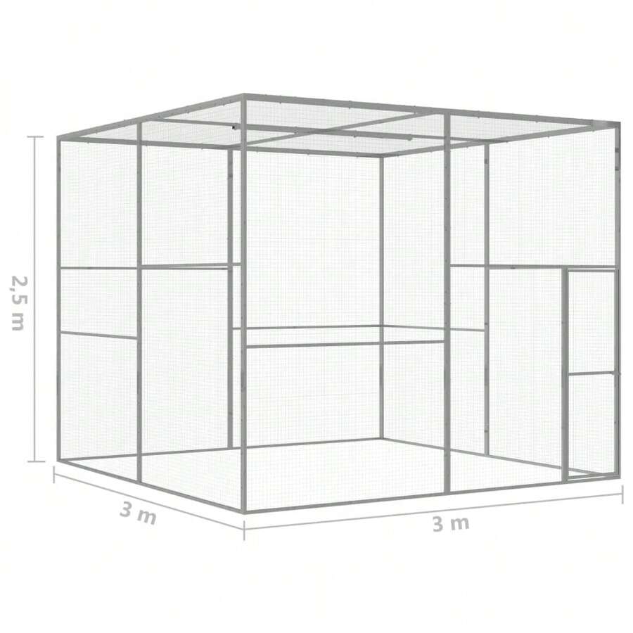 Galvanized Steel Cat Cage 3x3x2.5 Meter Outdoor Pet Enclosure Heavy ...