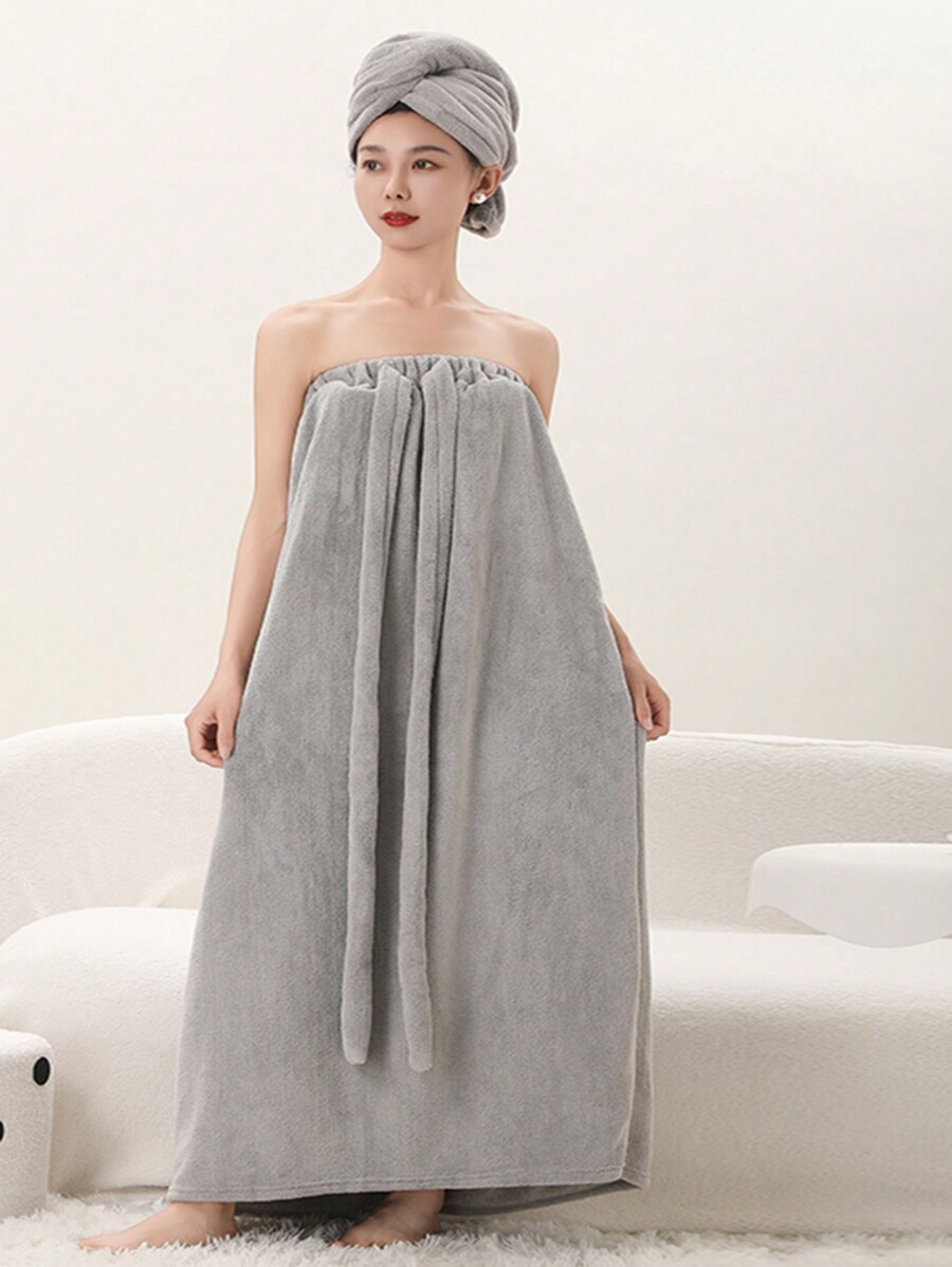 1 Pc Elegant French Style Bathrobe For Women, Super Soft Absorbent No ...