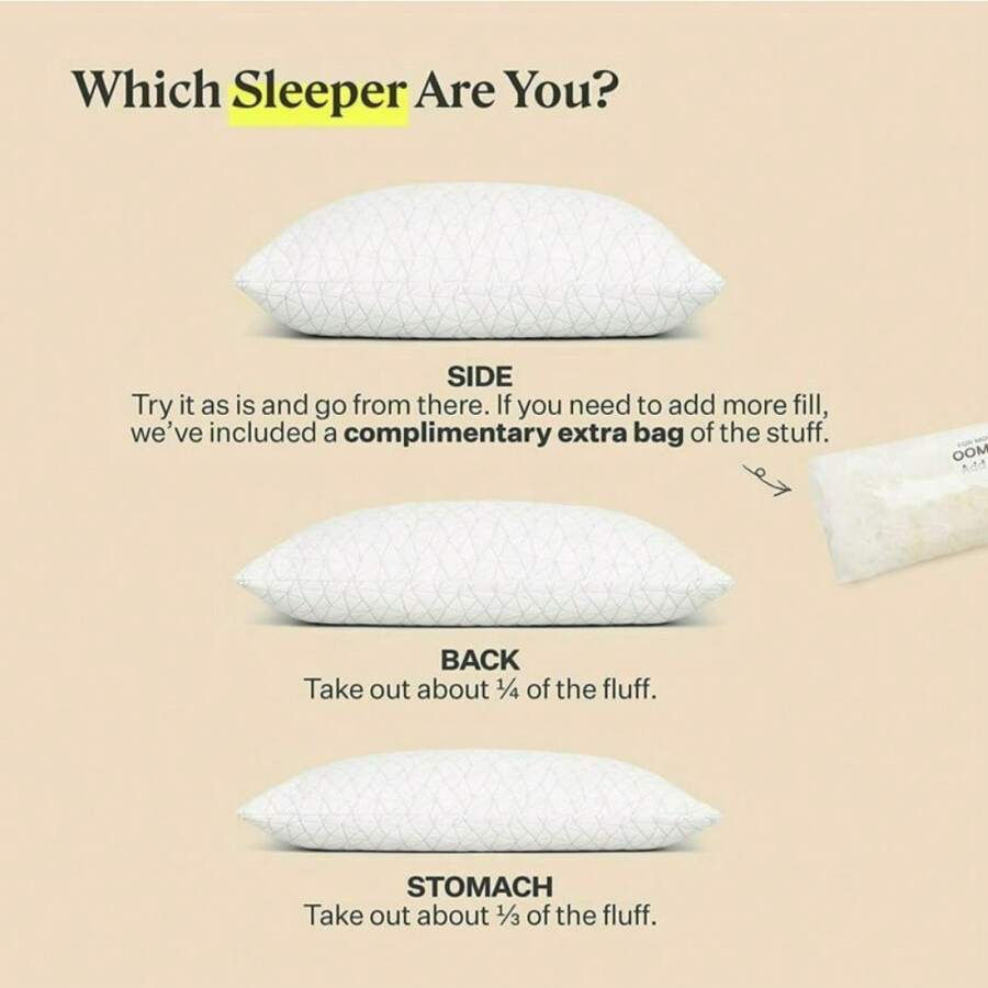 Coop Home Goods Premium Adjustable Loft Pillow Cross Cut Memory Foam Fill Queen | SHEIN Schweiz