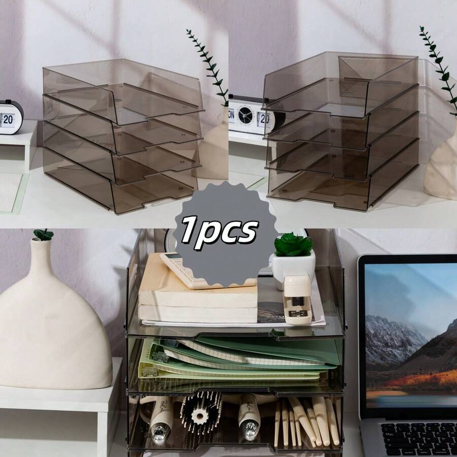 Transparent A4 File Holder Organizer, Simple Desk Top Document Storage ...