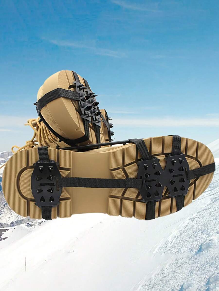 2pcs,Outdoor 24 Tooth Reinforced Anti Slip Ice Claws, Ice And Snow Shoe ...