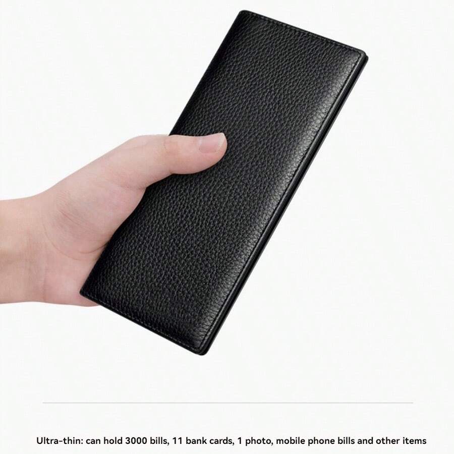 Men's RFID Blocking Vintage Style Genuine Leather Long Bifold Checkbook ...