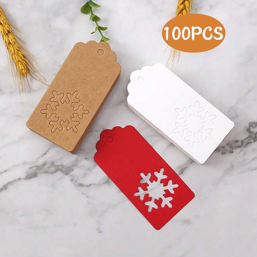 100PCS Gift Tags With Hollow Snowflake Design, Personalized Party Favor ...