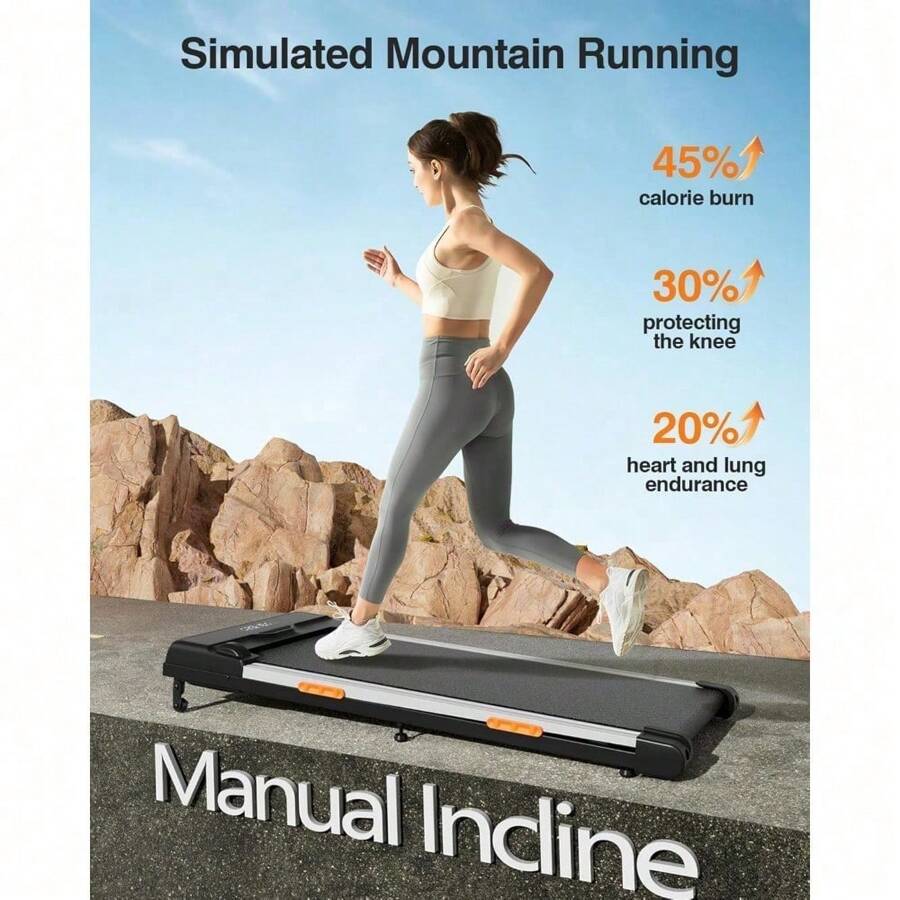 CURSOR FITNESS Walking Pad Treadmill With Incline, Under Desk Treadmill ...