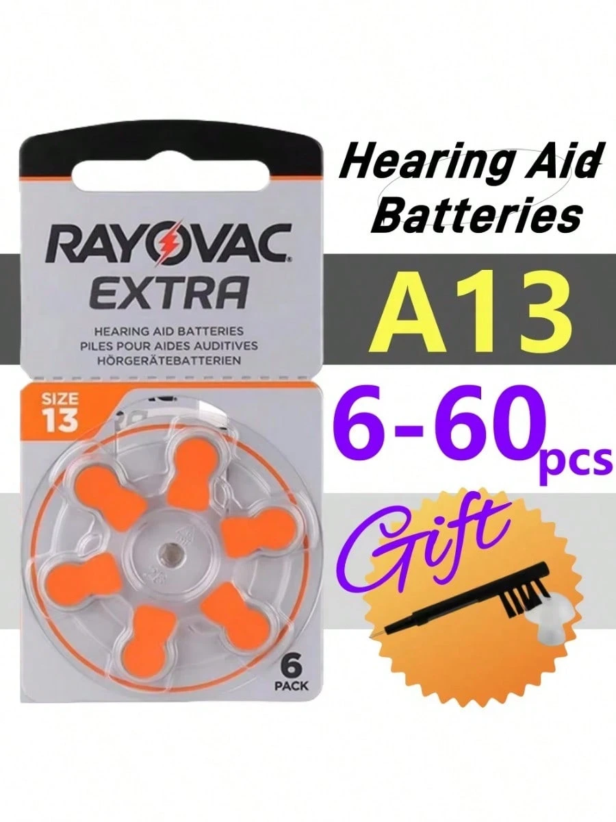 Hearing Aid Batteries A13 Rayovac Extra Zinc Air 1.45V Hearing Aids Battery For Professional ...