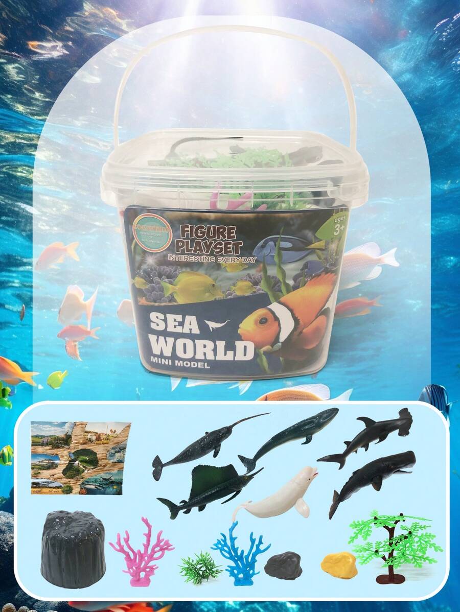16PCS Sea Animals Figures Toys For Kids, Realistic Animal Figurines ...