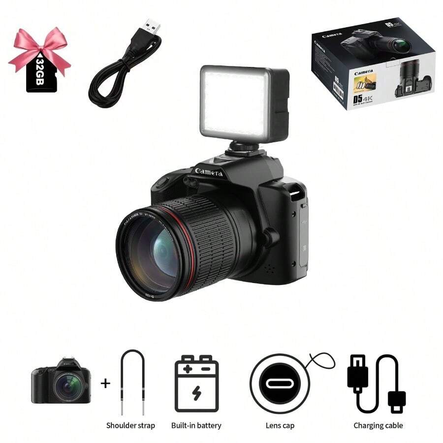 Digital Camera, 4K Photography Camera, Vlog Camera, Optional Macro Lens ...