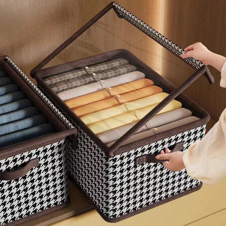 Multi-Color Lidded Steel Frame Collapsible Storage Box, Foldable Home ...