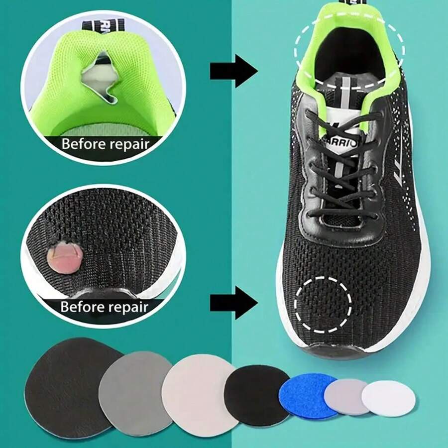 6-Pack Self-Adhesive Athletic Shoe Repair Patches, Mesh Fabric Patch ...