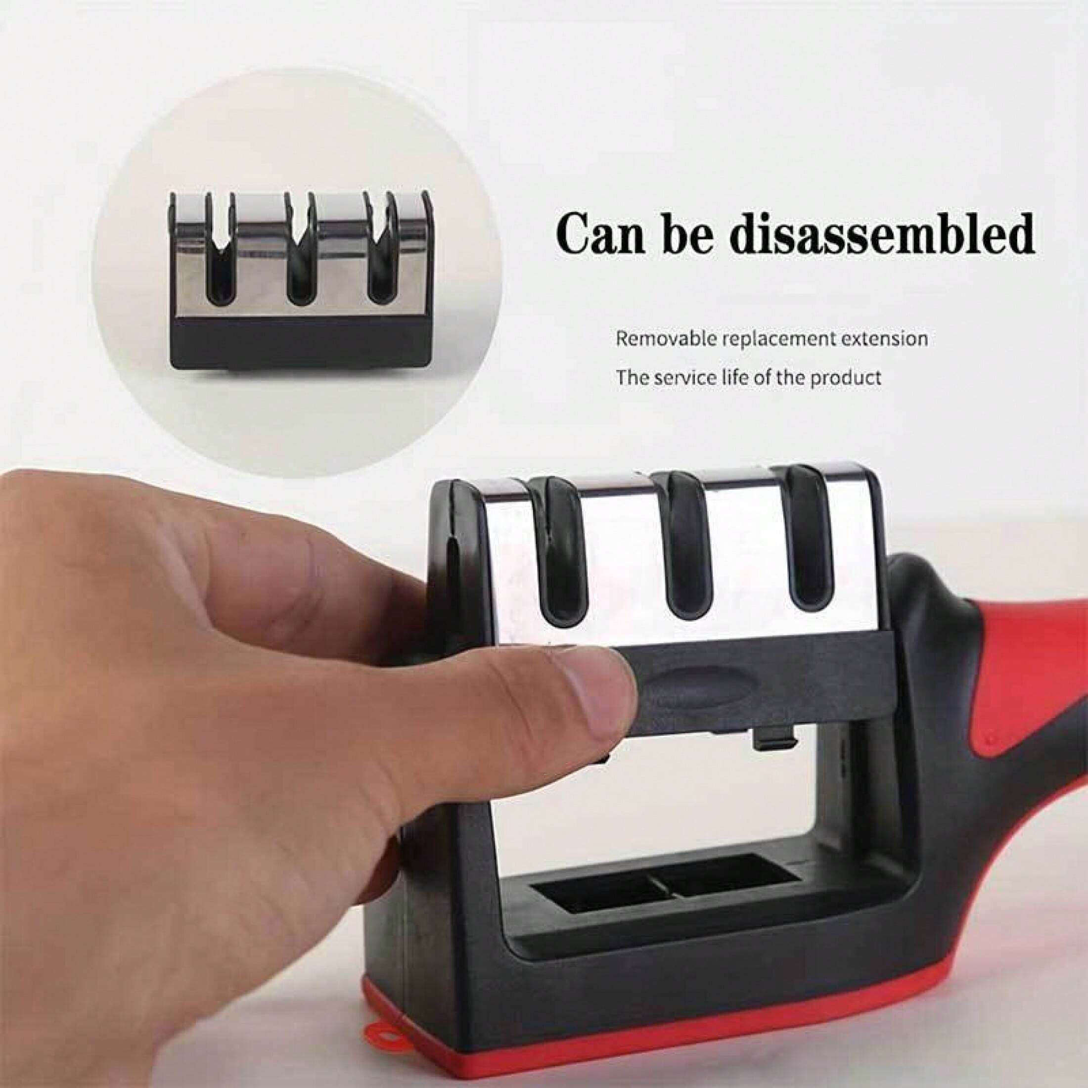 3-Stage Stainless Steel Knife Sharpener - Manual, Multi-Function ...