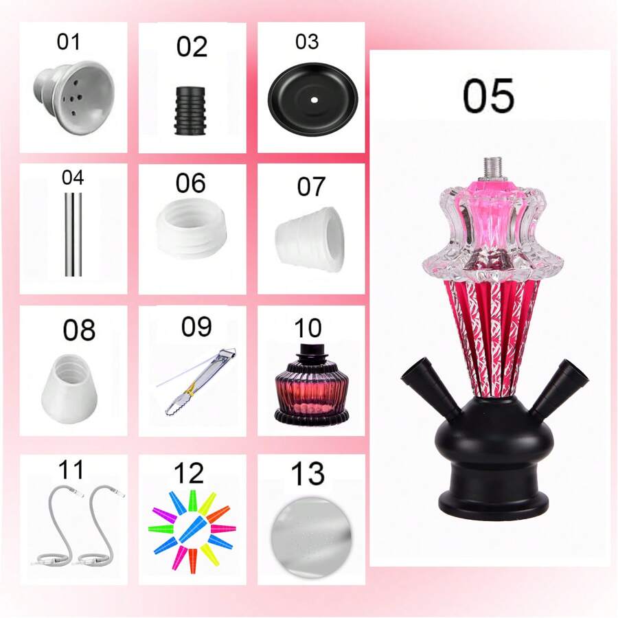 Shisha Hookah Set With 2 Hose Hookah Shisha Glass Vase Ceramic Hookah ...