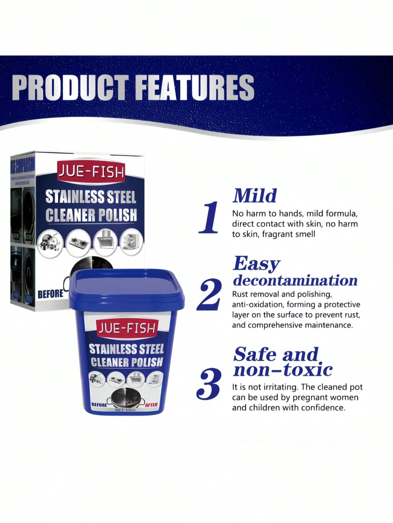 Set di pasta detergente in acciaio inossidabile, rimuove efficacemente ...