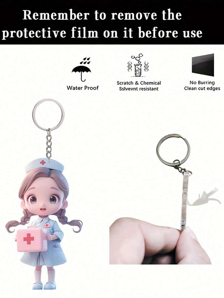 New 2D An Acrylic Female Doctor Keychain - A Minimalist Style Inspired ...
