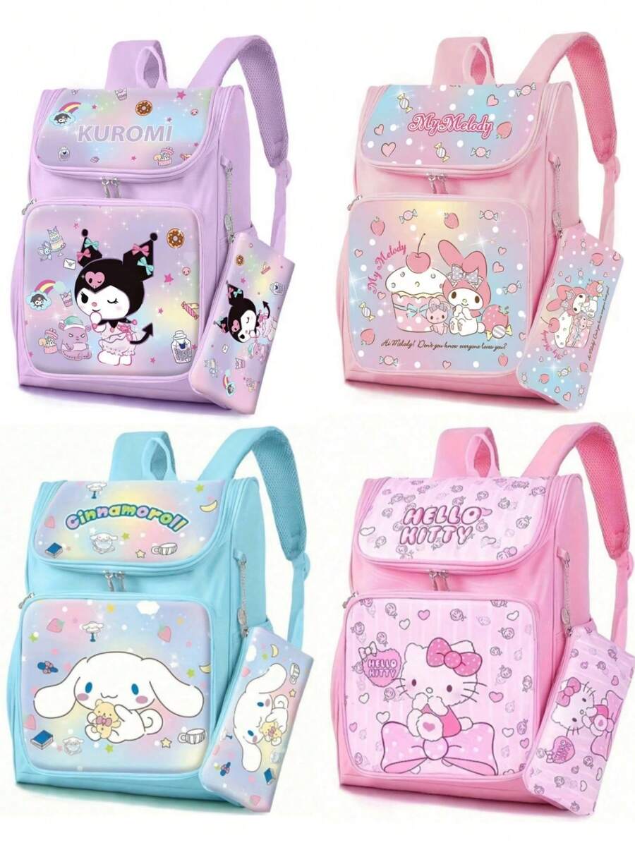 Sanrio Sanrio Schoolbag With Pencil Case, Waterproof School Student ...