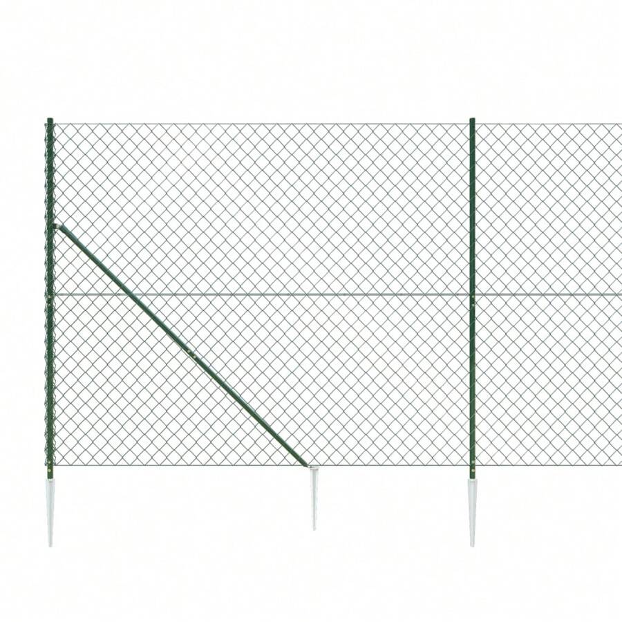 Green Chain Link Fence With Spike Anchors 2.2m X 25m Durable Outdoor ...