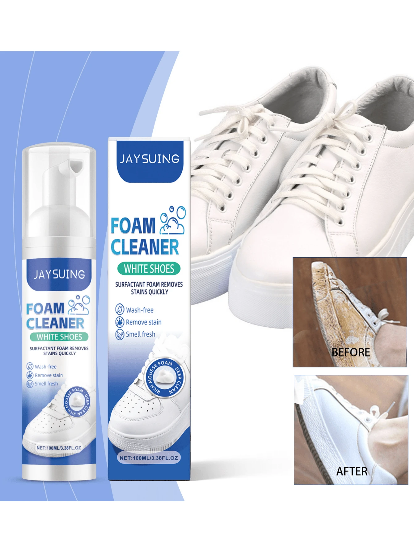 Little White Shoe Foam Cleaner Sneaker Shoe Stain Clean, Water-Free ...