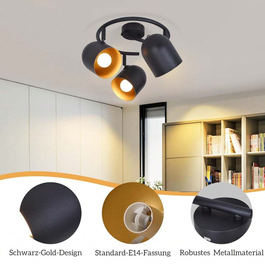 ZMH Ceiling Light E14 Ceiling Spotlight Vintage: Spots Ceiling Lamp 1/2 ...