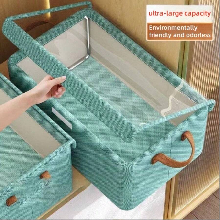 Multi-Color Lidded Steel Frame Collapsible Storage Box, Foldable Home ...
