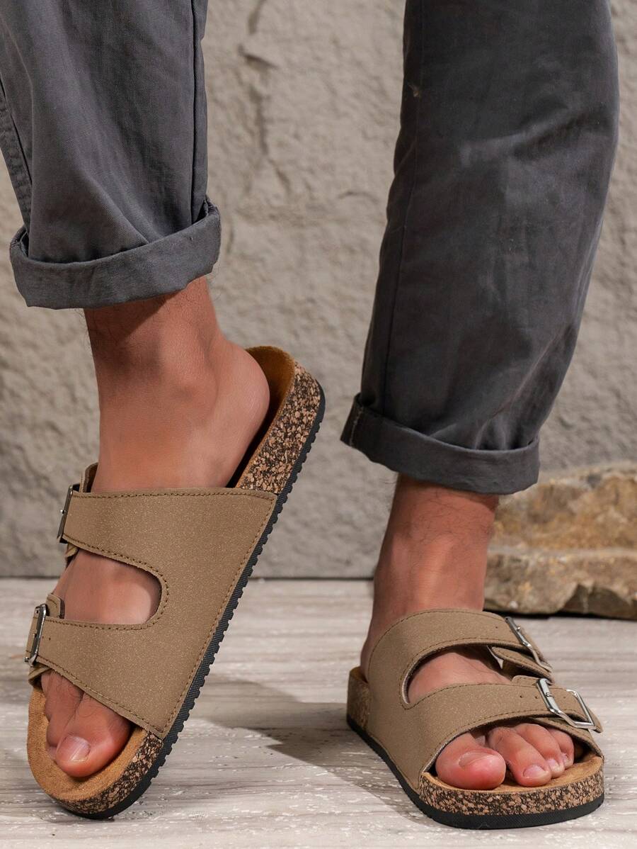 Men's Comfortable Retro Open-Toe Slide Sandals - Breathable, Non-Slip ...