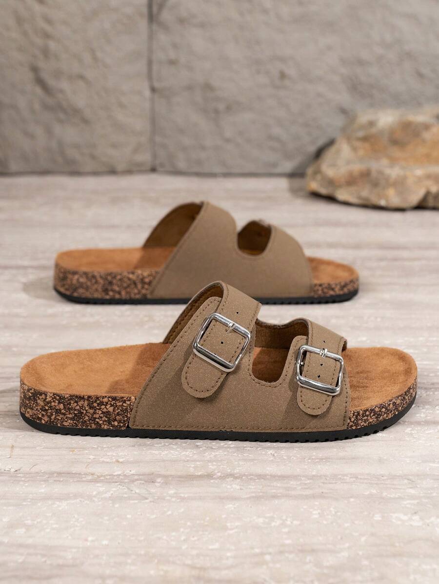 Men's Comfortable Retro Open-Toe Slide Sandals - Breathable, Non-Slip ...