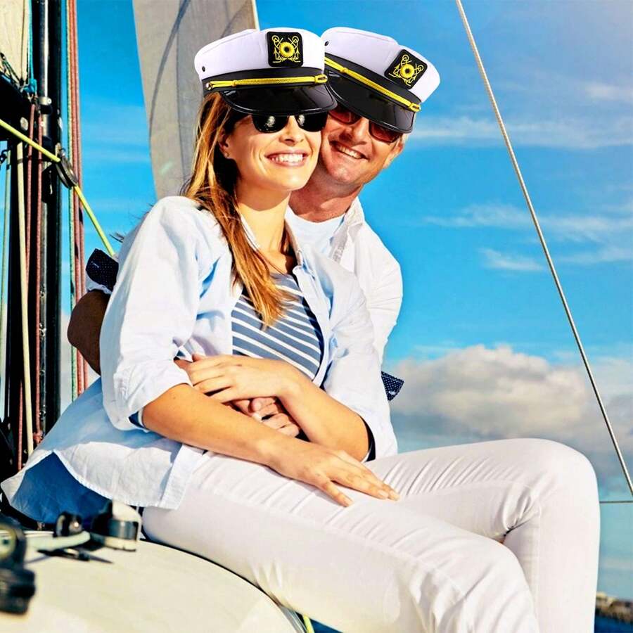 12 Pack Captain Hats Men Women Adjustable Sailor Hats For Boat Costume ...