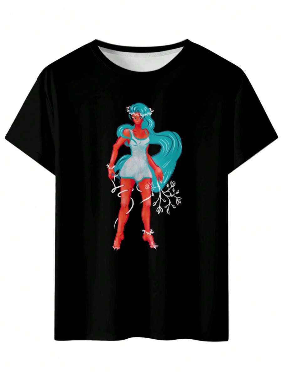 Fashion Mens T Man Shirts Weird Girl With Blue Hair For Man Mens T-Man ...
