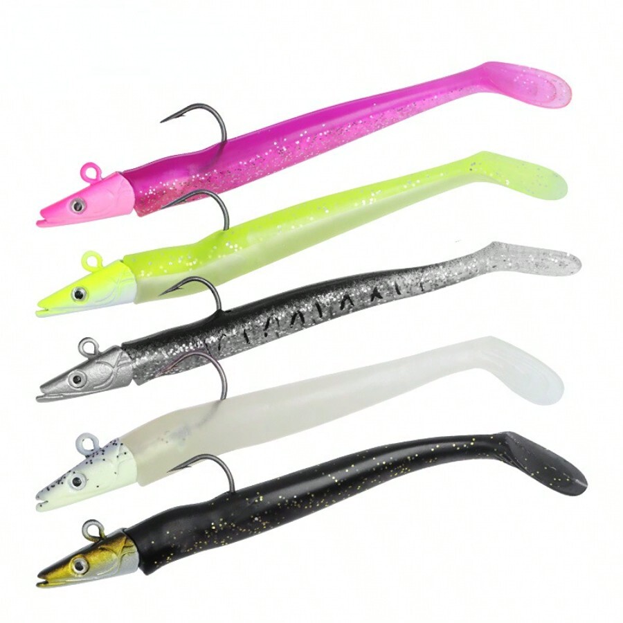 5 Color Soft Lifelike Fish Lures For Sea Fishing, Long Distance Casting ...