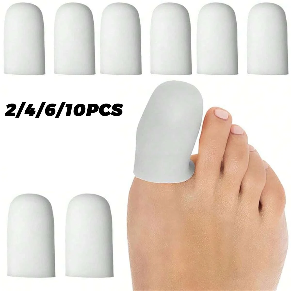 Silicone Shoe Toe Anti-Friction Breathable Toe Protectors-Seamless Soft ...