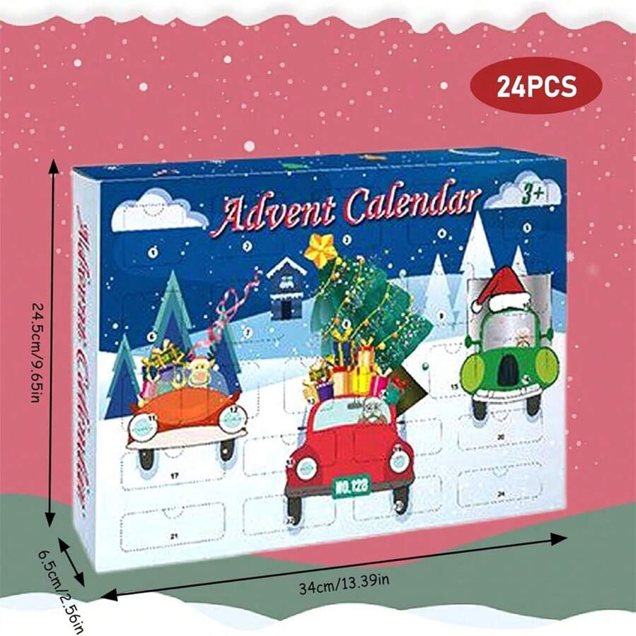 Weihnachts-Adventskalender 2024, Adventskalender 2024, Kinderauto, 24-teiliges Spielzeug ...