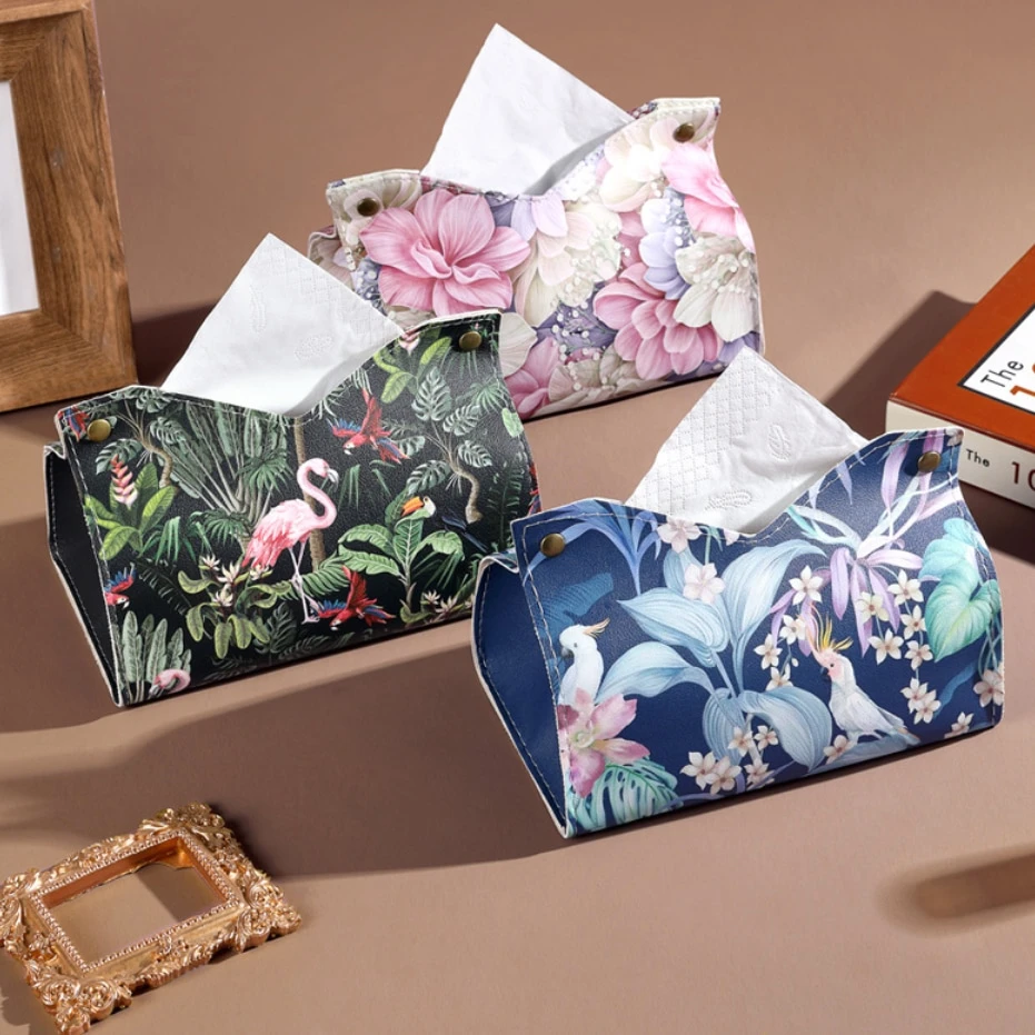 2pcs Elegant Painting Design Paper Towel Box Cover - Luxury PVC ...