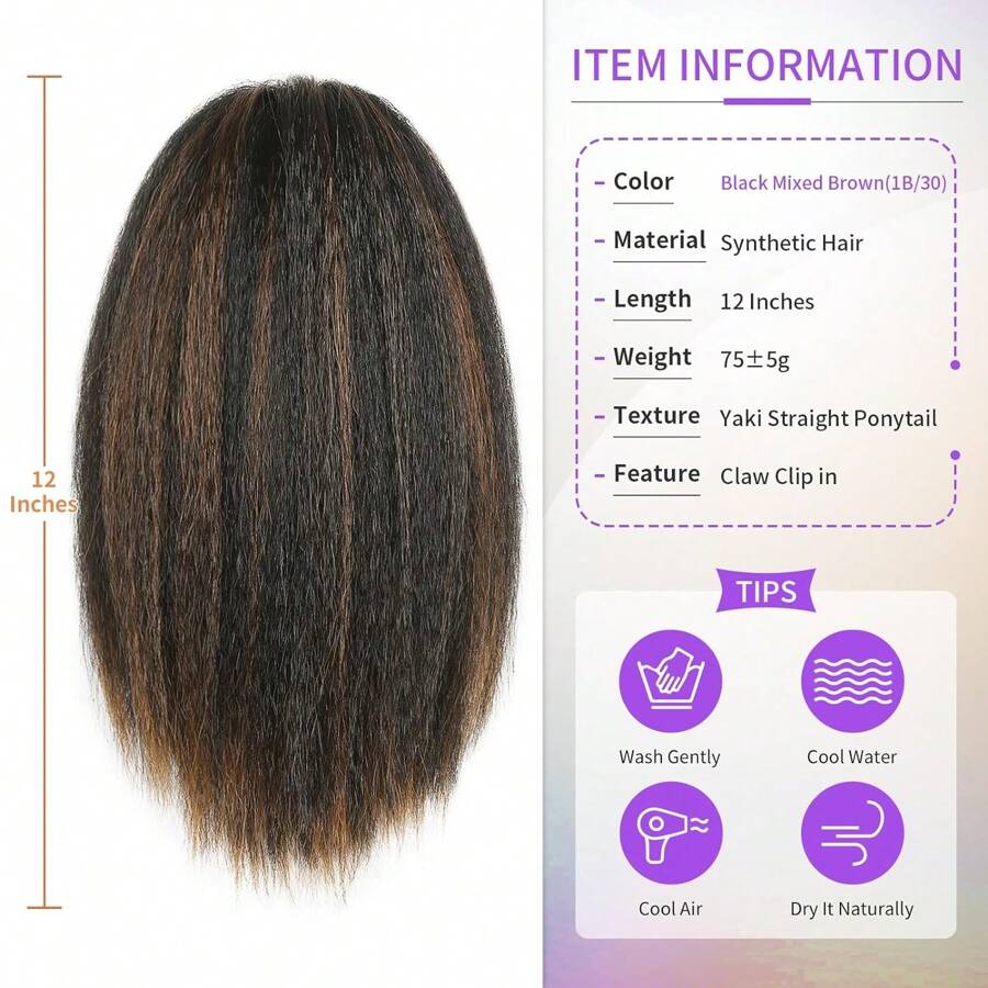 12/16/20/24/28inch Yaki Texture Hair Claw Clip dla kobiet - Mocny ...