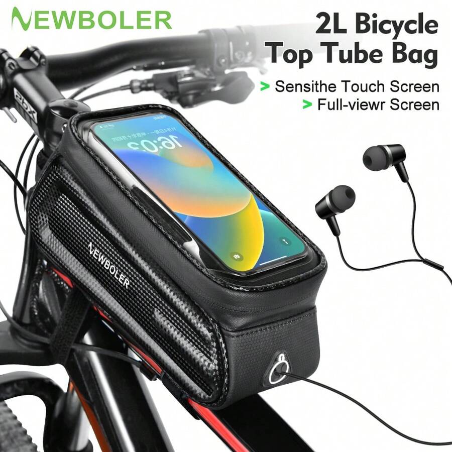 NEWBOLER Bicycle Front Beam Bag, Windproof Top Tube Bag, Mountain Bike ...