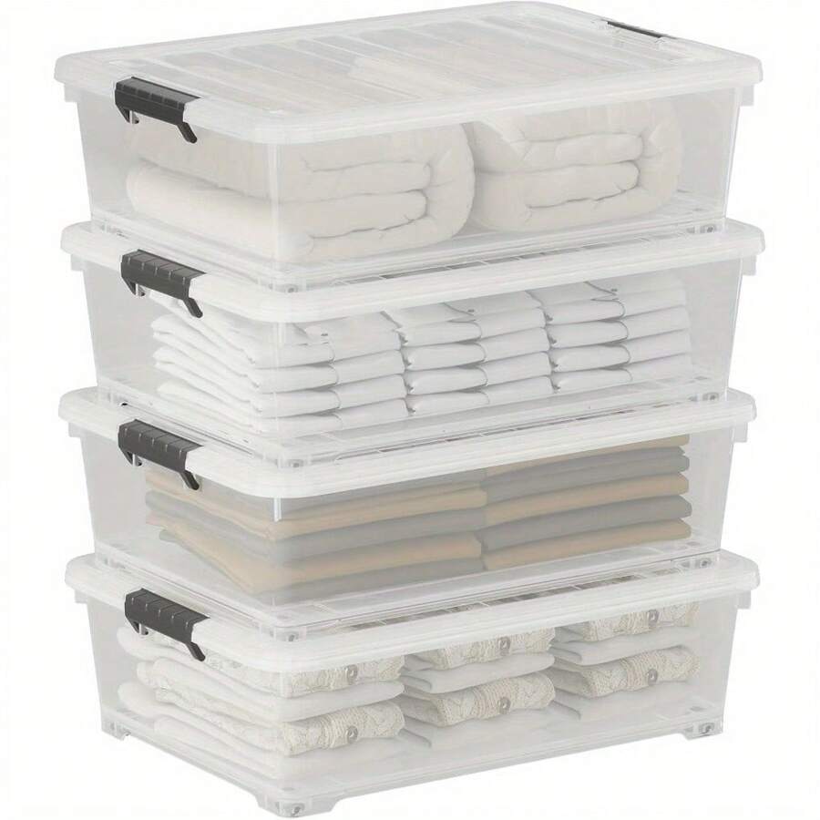 20 Quart Wheeled Underbed Storage Container, Clear Under Bed Storage ...