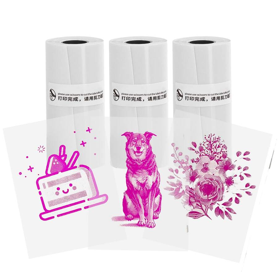 Papel térmico autoadhesivo de color rosa transparente, papel de ...