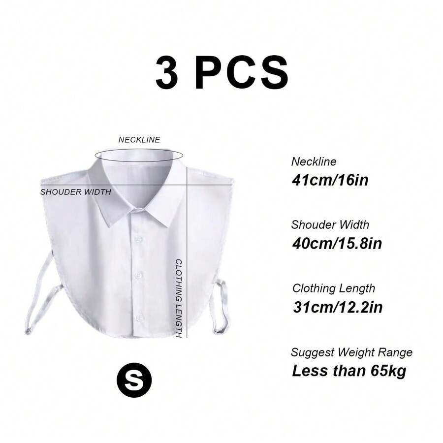 Fake Collar Detachable Collar For Men Shirts Collar Dickey Collar Half False Blouse Dickey ...