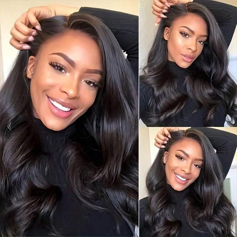 Perruque à front en dentelle PAZAT 13x4, perruque cheveux humains en vague de corps frontale ...