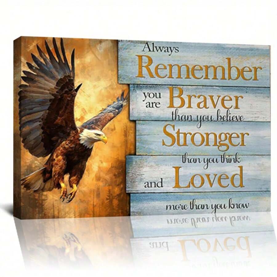 Motivational Bald Eagle Canvas Wall Art Flying Eagle Decor Bald Eagle ...