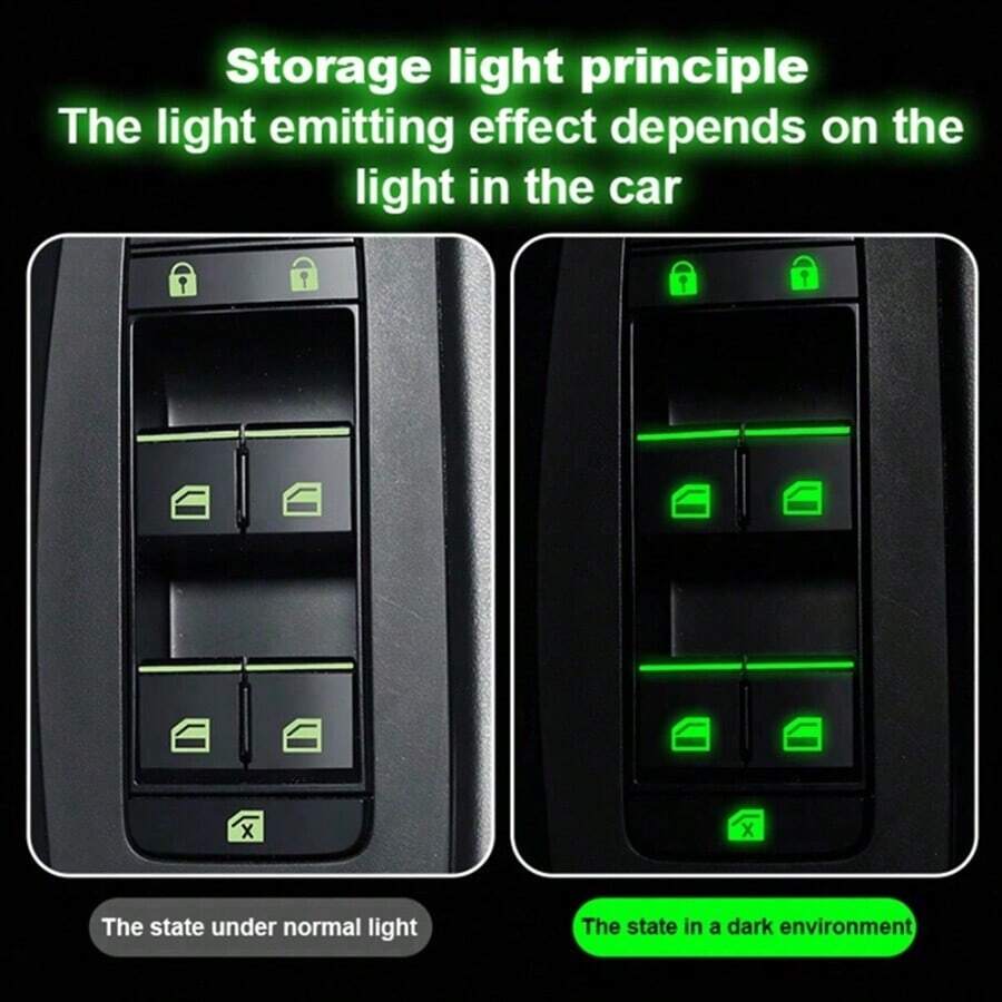 1 Set Universal Glow-In-The-Dark Car Switch Button Stickers, PVC ...