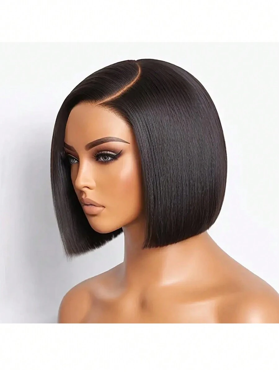 Perruque de 12 pouces 13x4 Bob en cheveux humains avec une densité de 180%, prête à porter sans ...