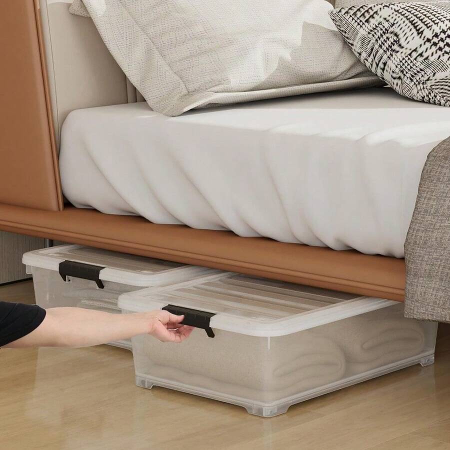 20 Quart Wheeled Underbed Storage Container, Clear Under Bed Storage ...