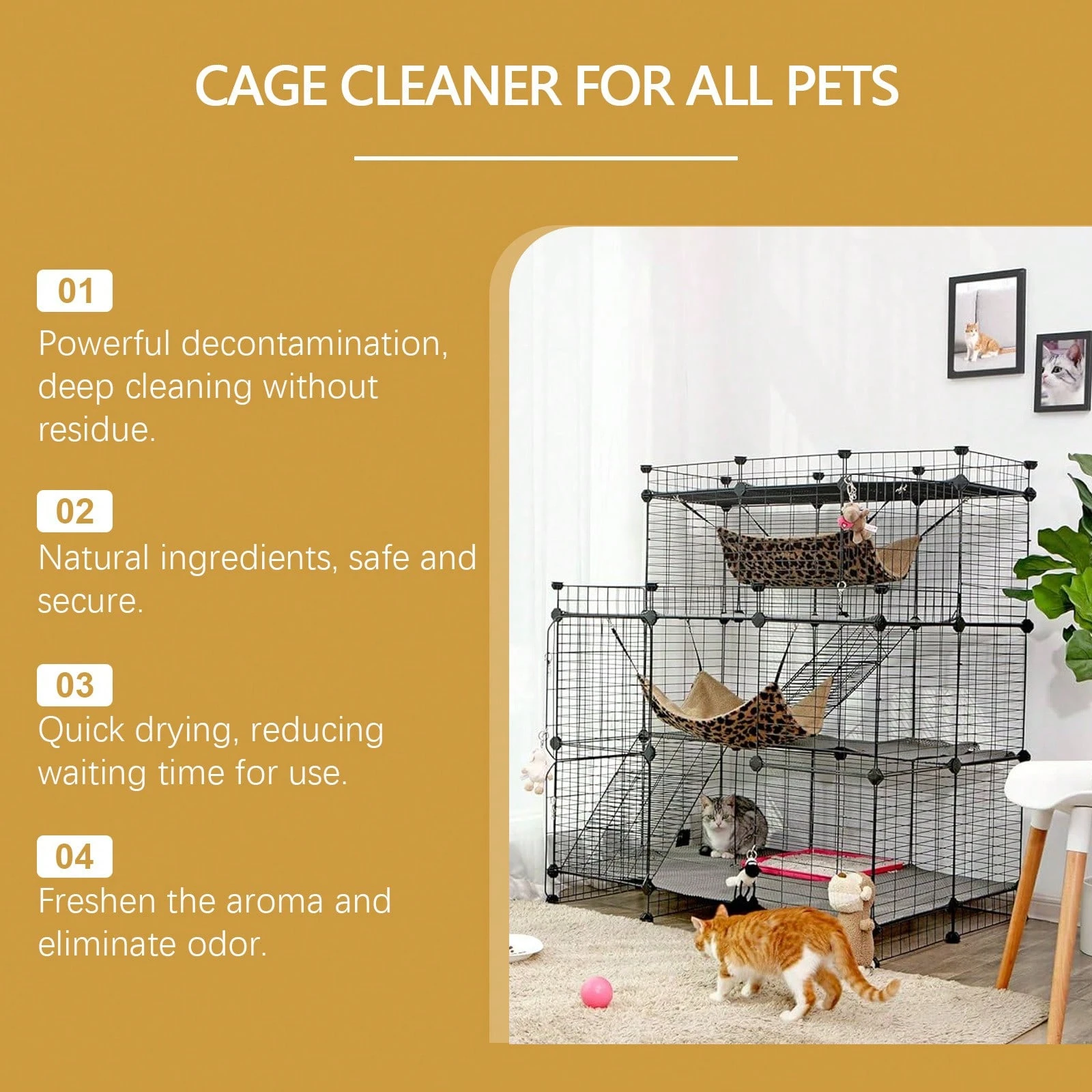 120ml Pet Cage Cleaner To Clean Cat And Dog Odor Cage Basin Toilet ...