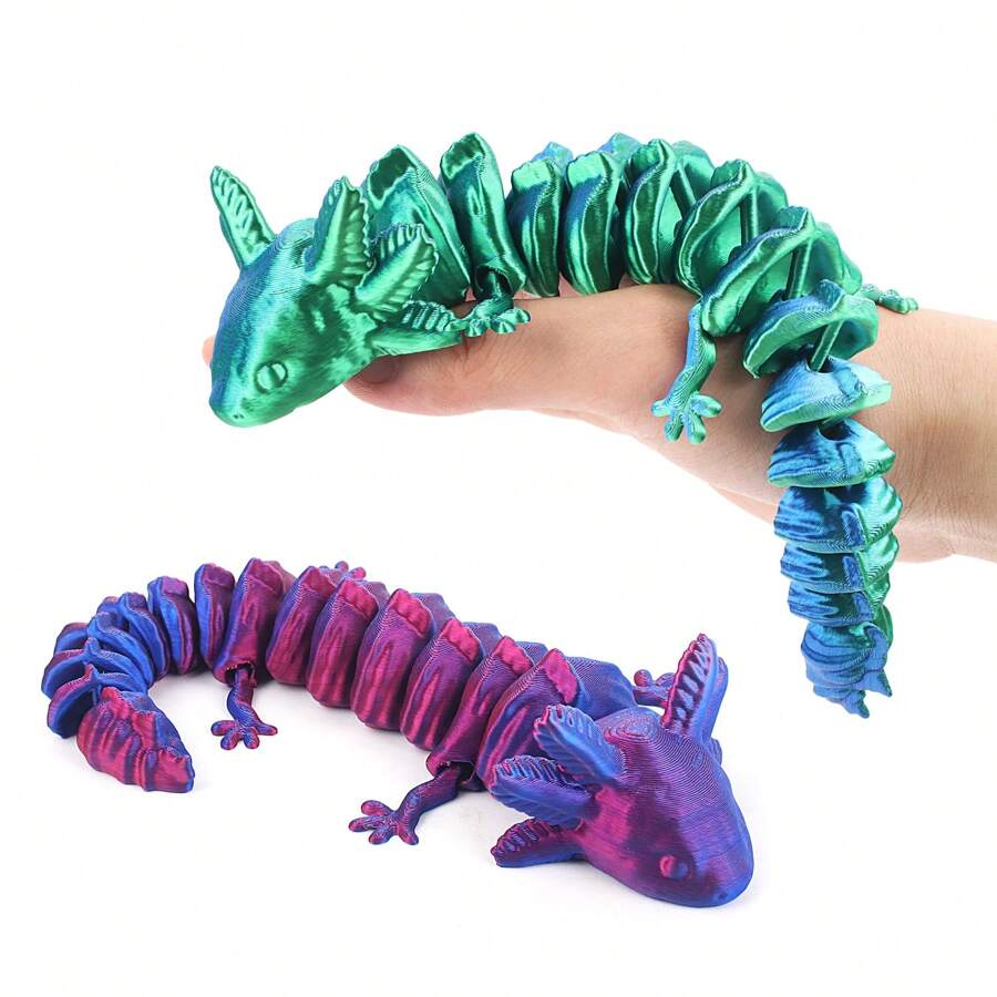 Salamandra articulada impressa em 3D, com articulações móveis e formas ...