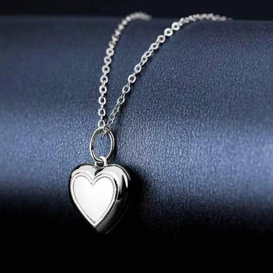 Custom Photo Heart Printing Photo Locket Necklace With Engraving ...
